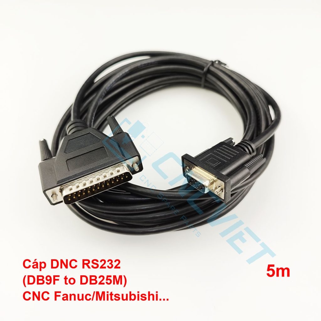 Cáp DNC RS232 DB9F TO DB25M - CNC Fanuc Mitsubishi - CNCVIET